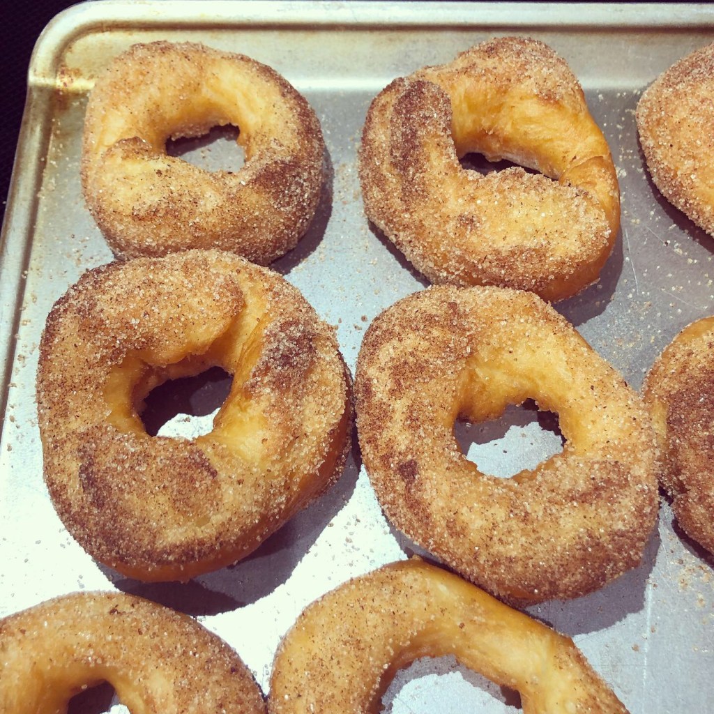Glazed and Cinnamon & Sugar Doughnuts from Jean’s Basic Bread Dough ...